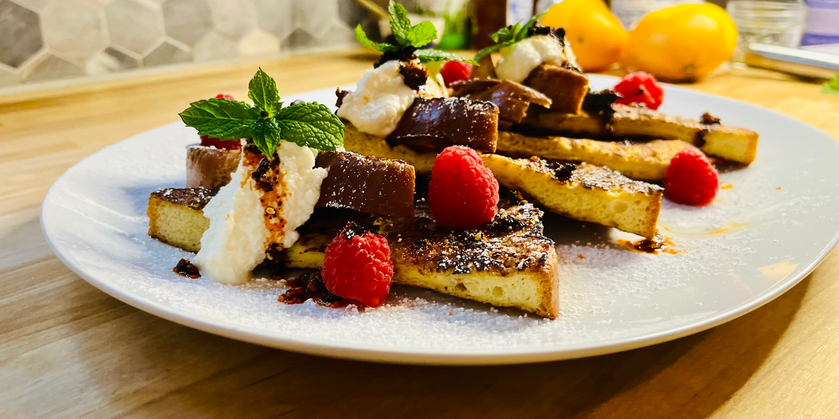 French Toast with Ricotta Whip and El Corazon– Bocado Flavor Co
